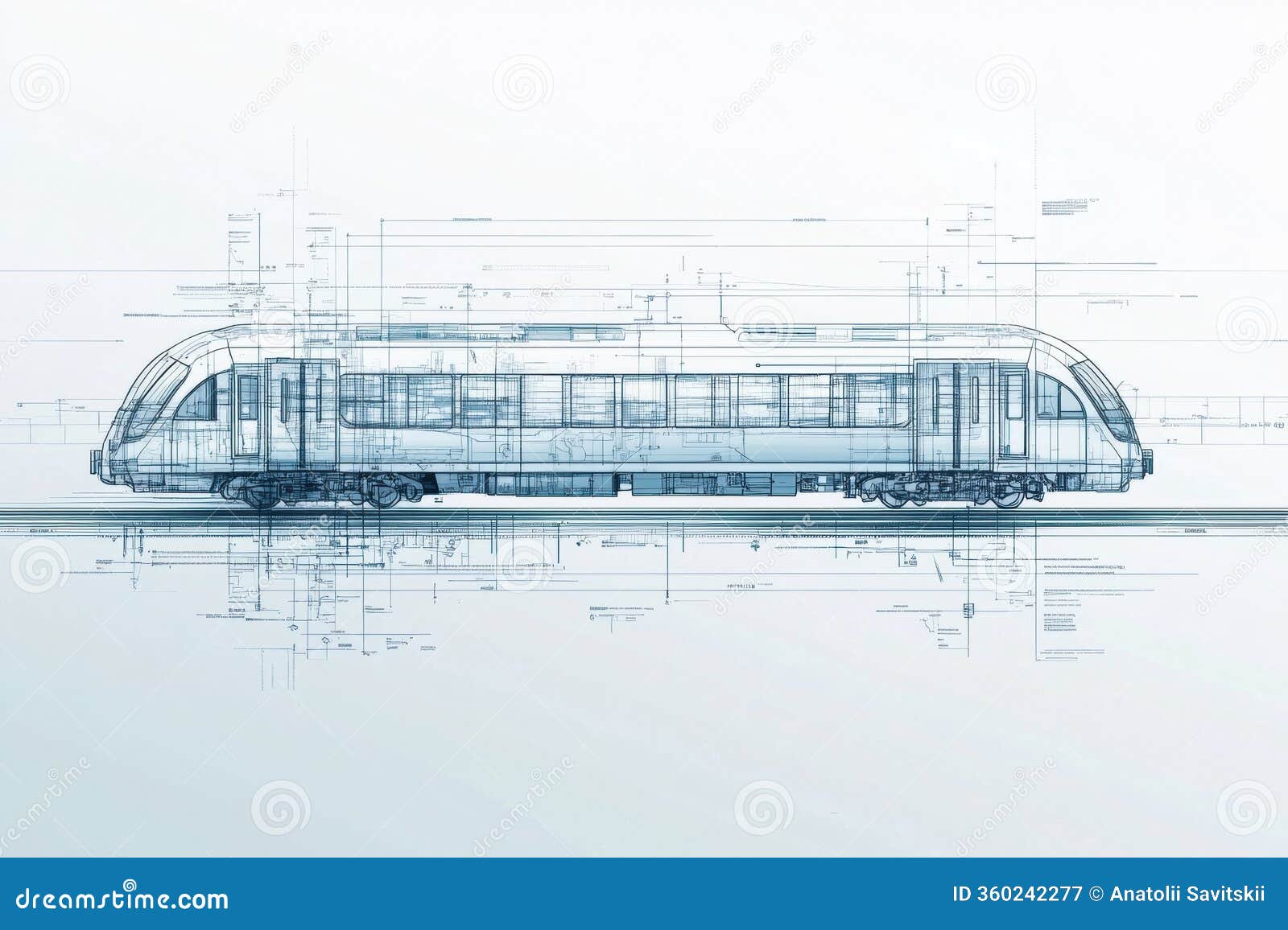 Detailed Blueprint of a Metro Train Showcasing Design Elements and ...