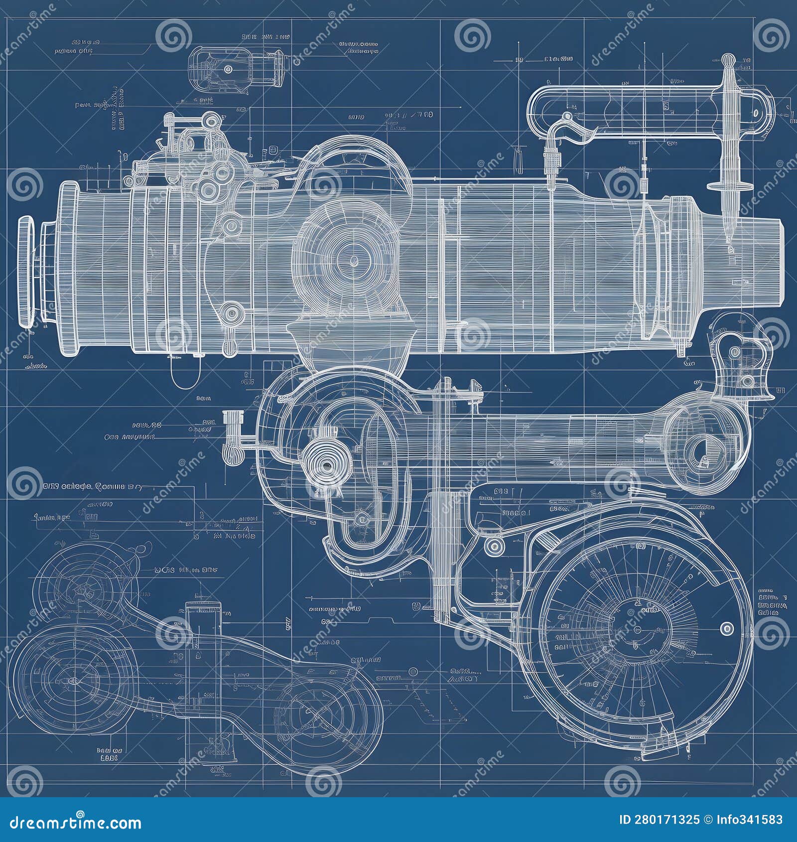 Detailed Blueprint or Technical Drawing Generative AI Stock ...