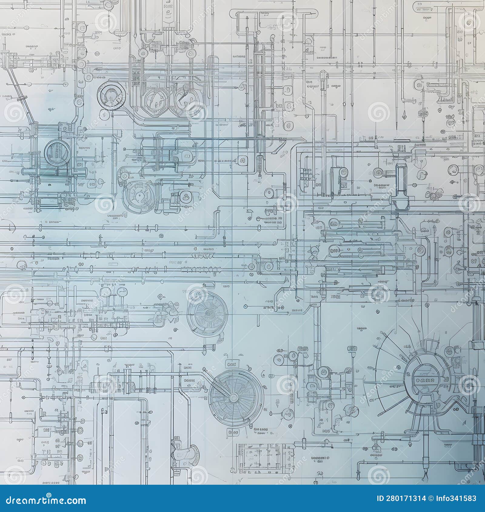 Detailed Blueprint or Technical Drawing One Generative AI Stock ...