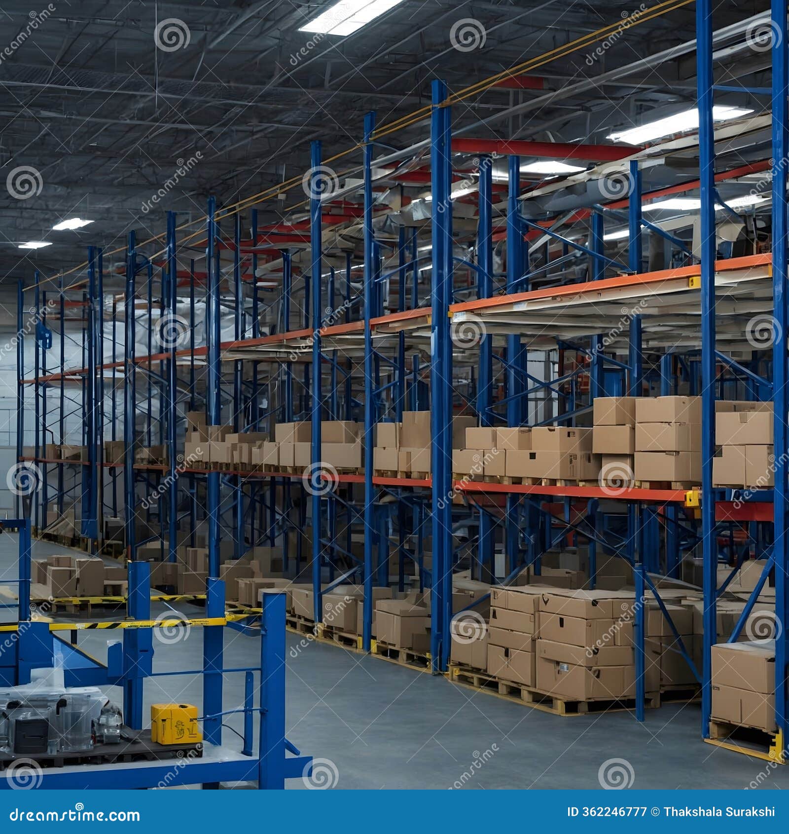 Detailed Blueprint of a Warehouse Featuring Storage, Loading Docks, and ...