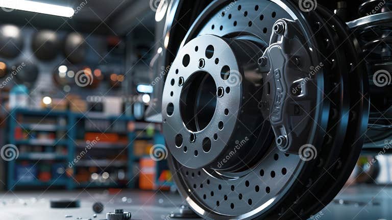 Detailed Brake Pad Installation Steps in Professional Garage Setting ...