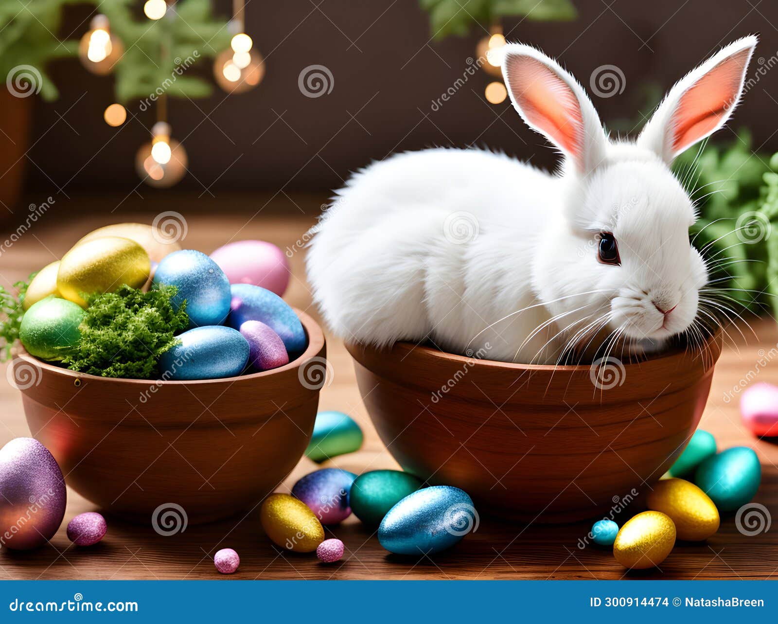 Detailed Bunny Creates Cozy Easter Atmosphere. High Stock Photo - Image ...