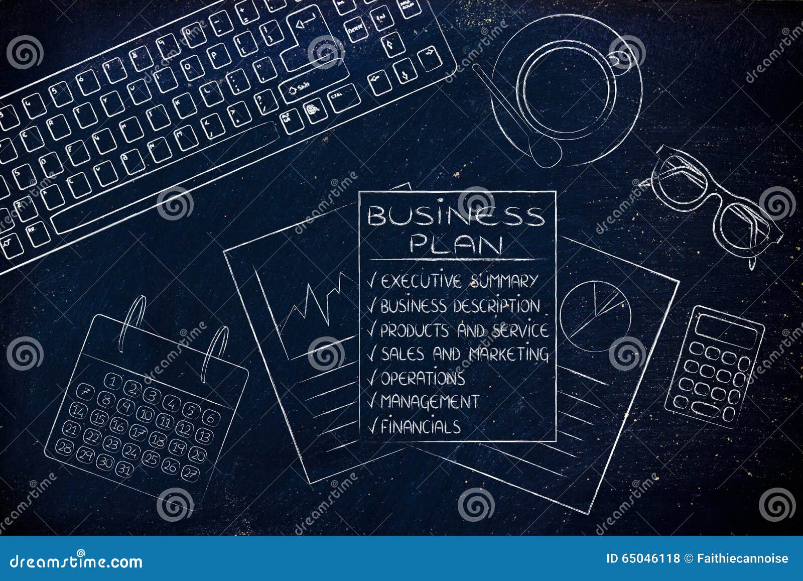 Detailed Business Plan & Stats Documents on Office Desk Stock Photo ...