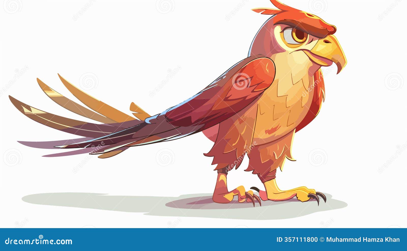 Detailed Cartoon Hawk Vector Illustration for Projects and Designs ...