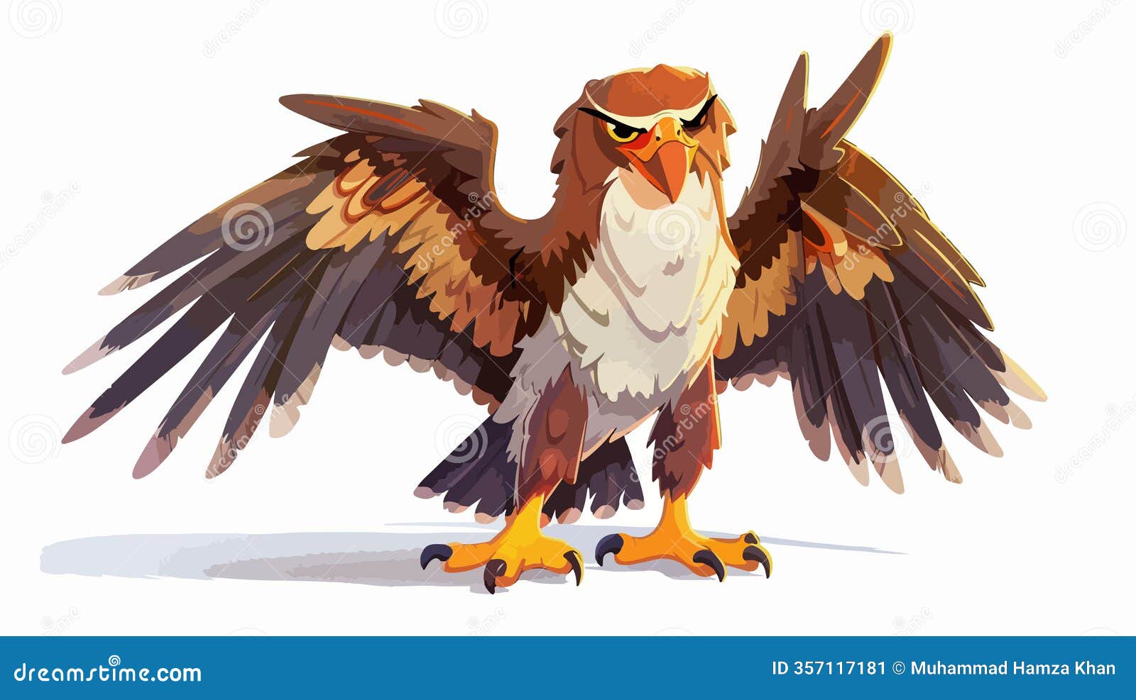 Detailed Cartoon Hawk Vector Illustration for Projects and Designs ...