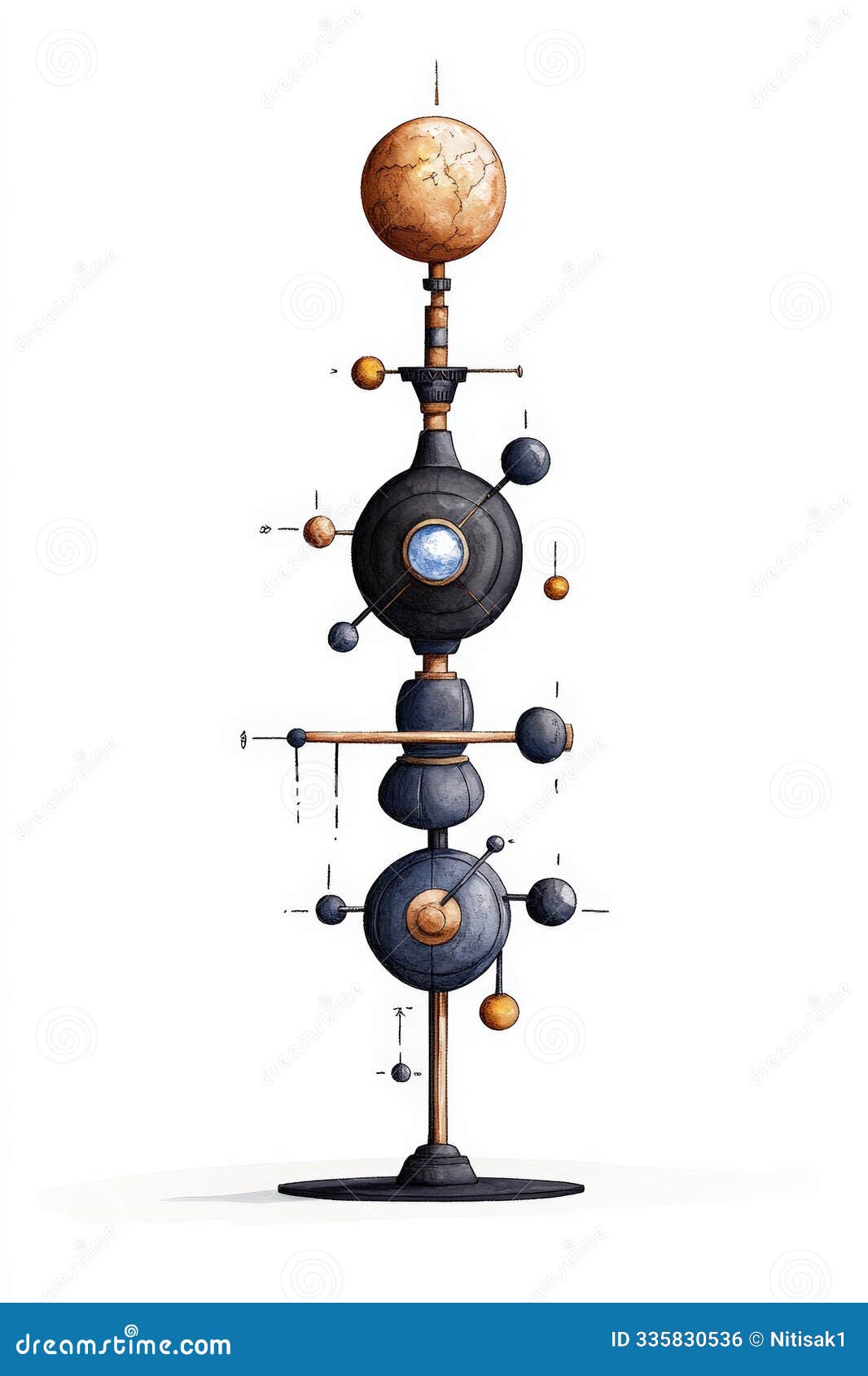 A Detailed Celestial Model Showcasing Planets and Orbits in a Visually ...