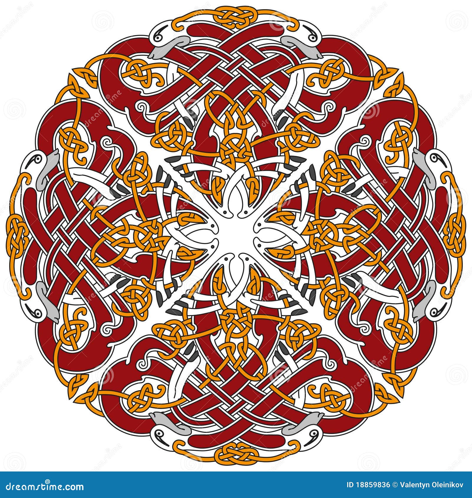 Detailed Celtic Design Element with Birds Stock Vector - Illustration ...