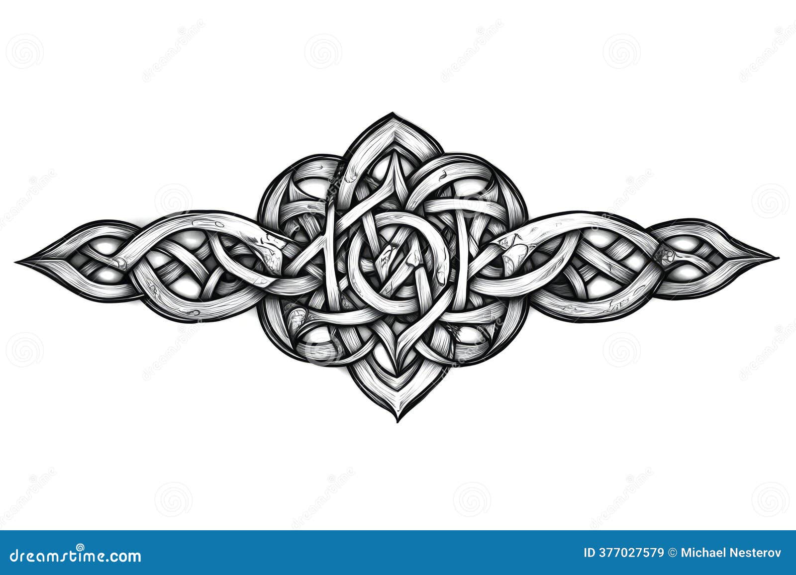 Celtic Knotwork Design, Fabric Embellished With Intricate Celtic ...