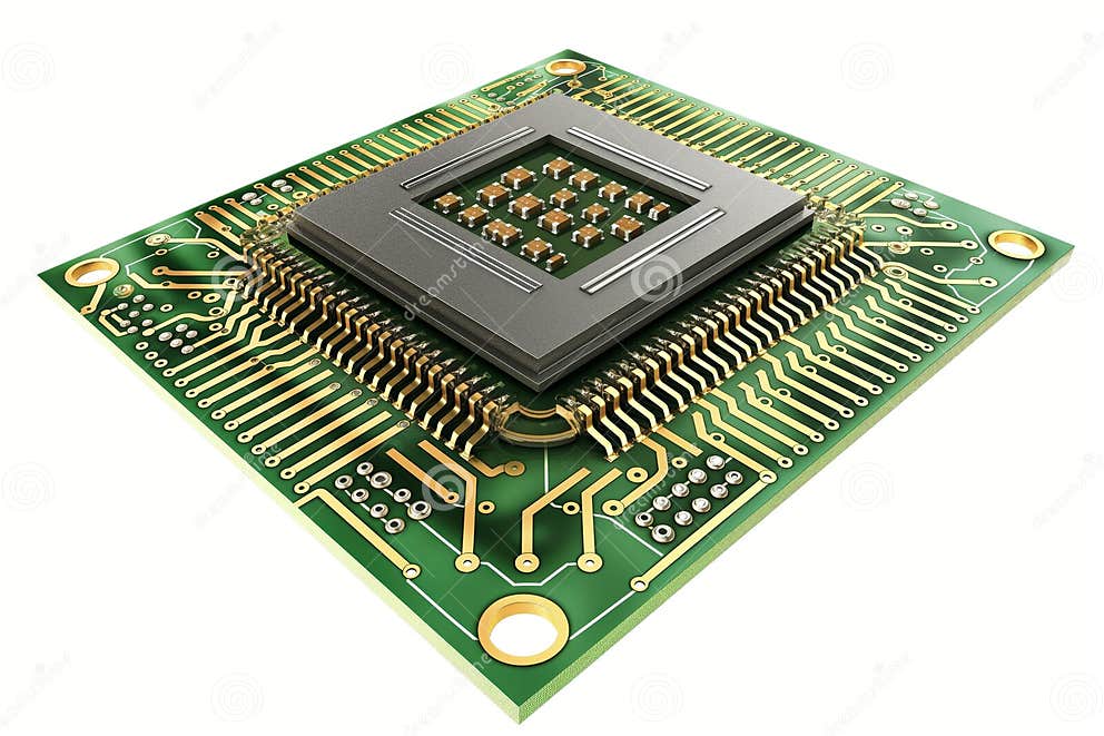 Detailed Central Processing Unit on Circuit Board Stock Photo - Image ...