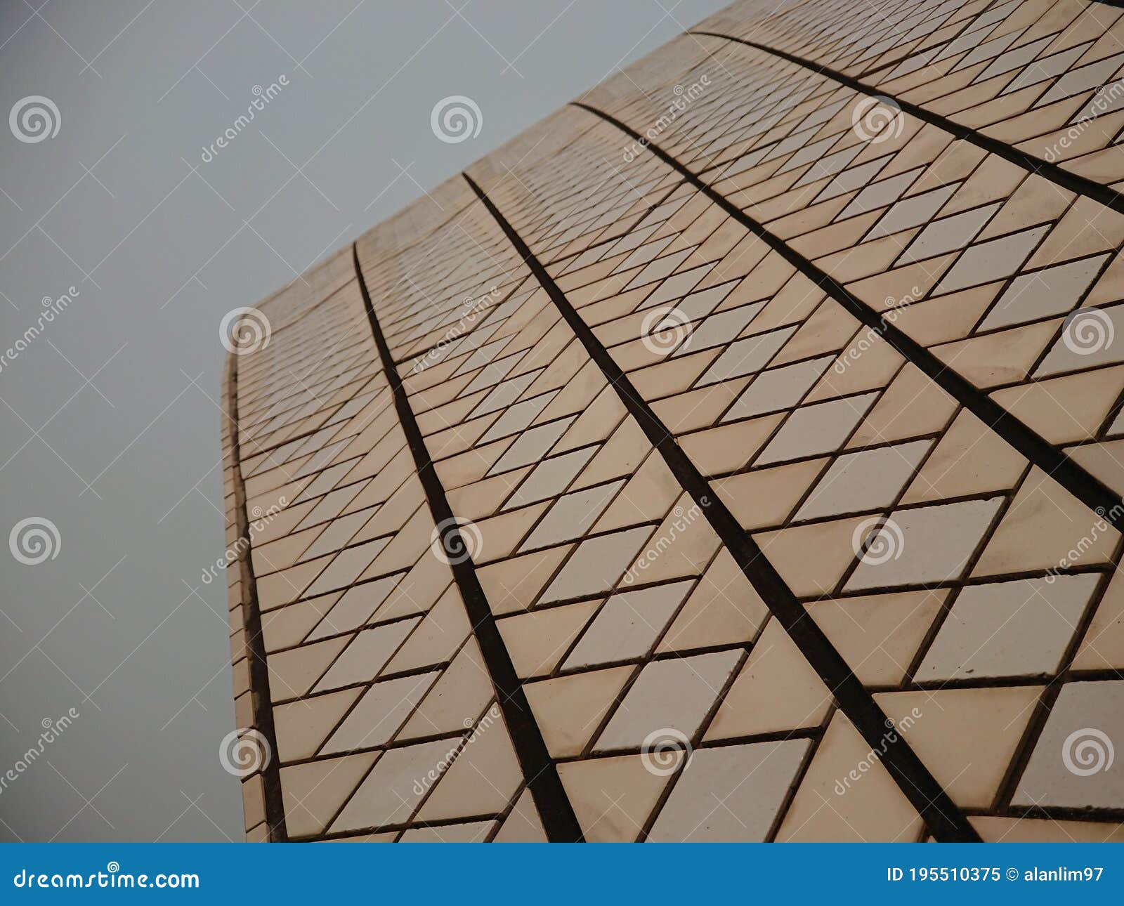 Detailed Ceramic Geometric Tile Patterns of a Building Facade Cladding ...