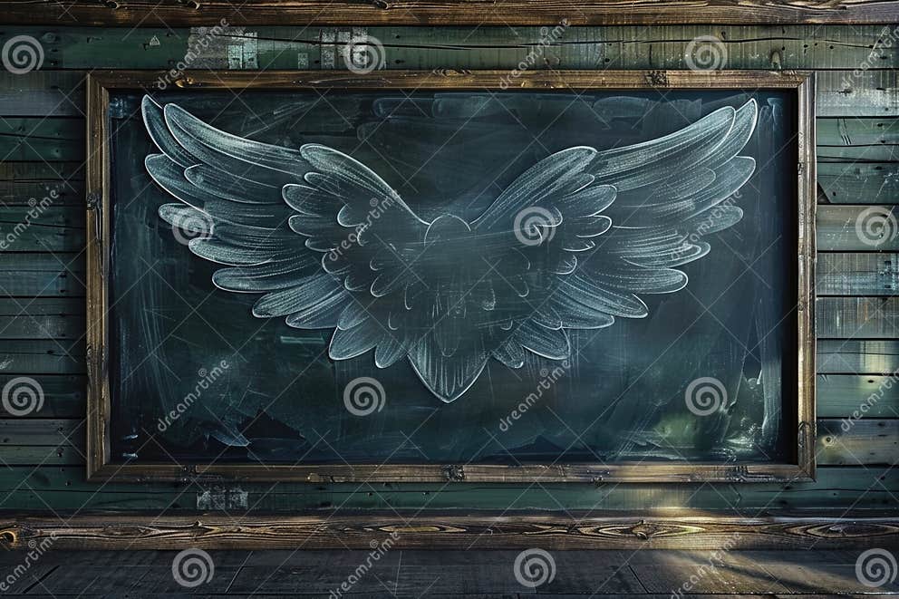 A Detailed Chalk Drawing of a Bird on a Blackboard, Suitable for ...