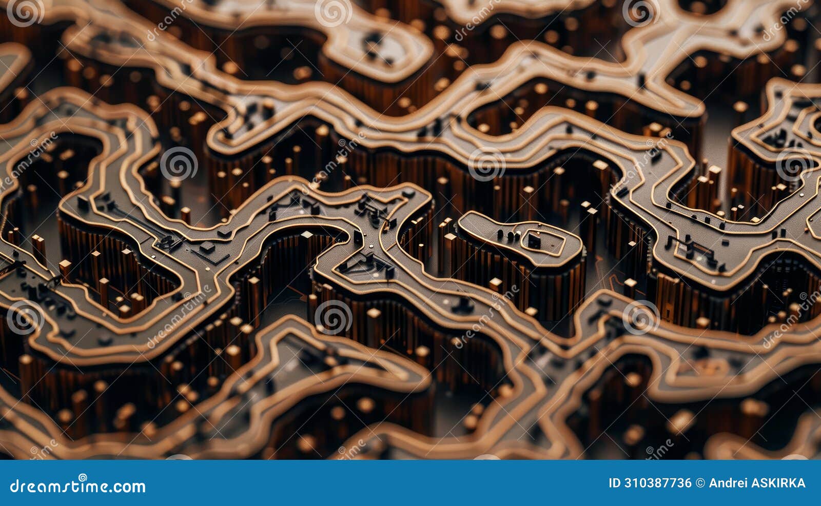 Detailed Circuit Board Pathways with Electronic Components. Technology ...