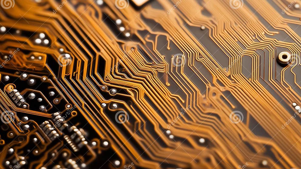 Detailed Circuit Board Patterns Illustrate Advanced Electronics with ...