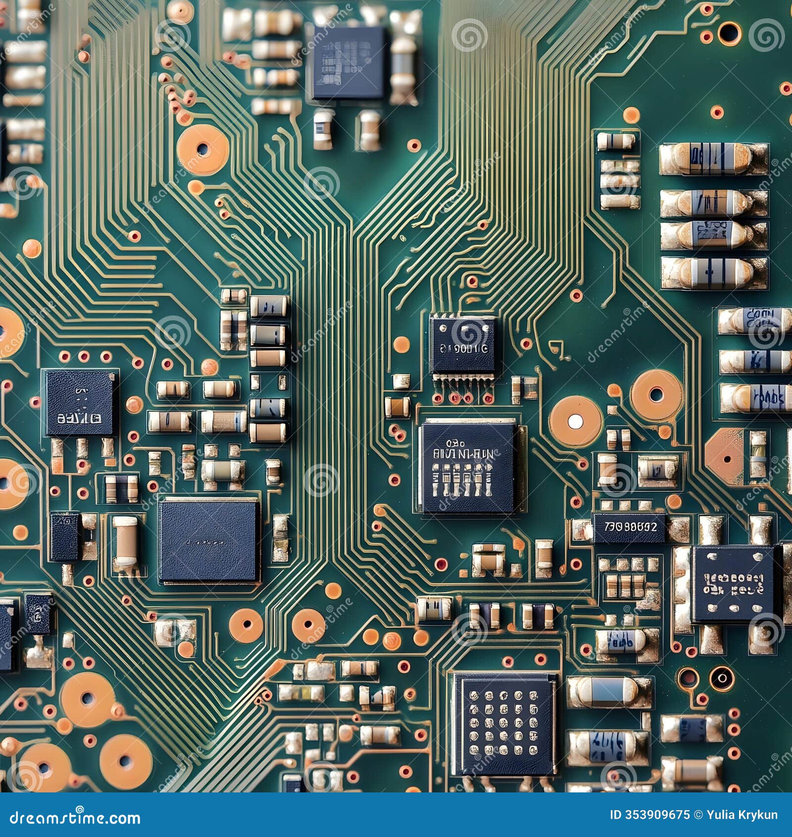 Close-up View of a Detailed Circuit Board Showcasing Intricate ...