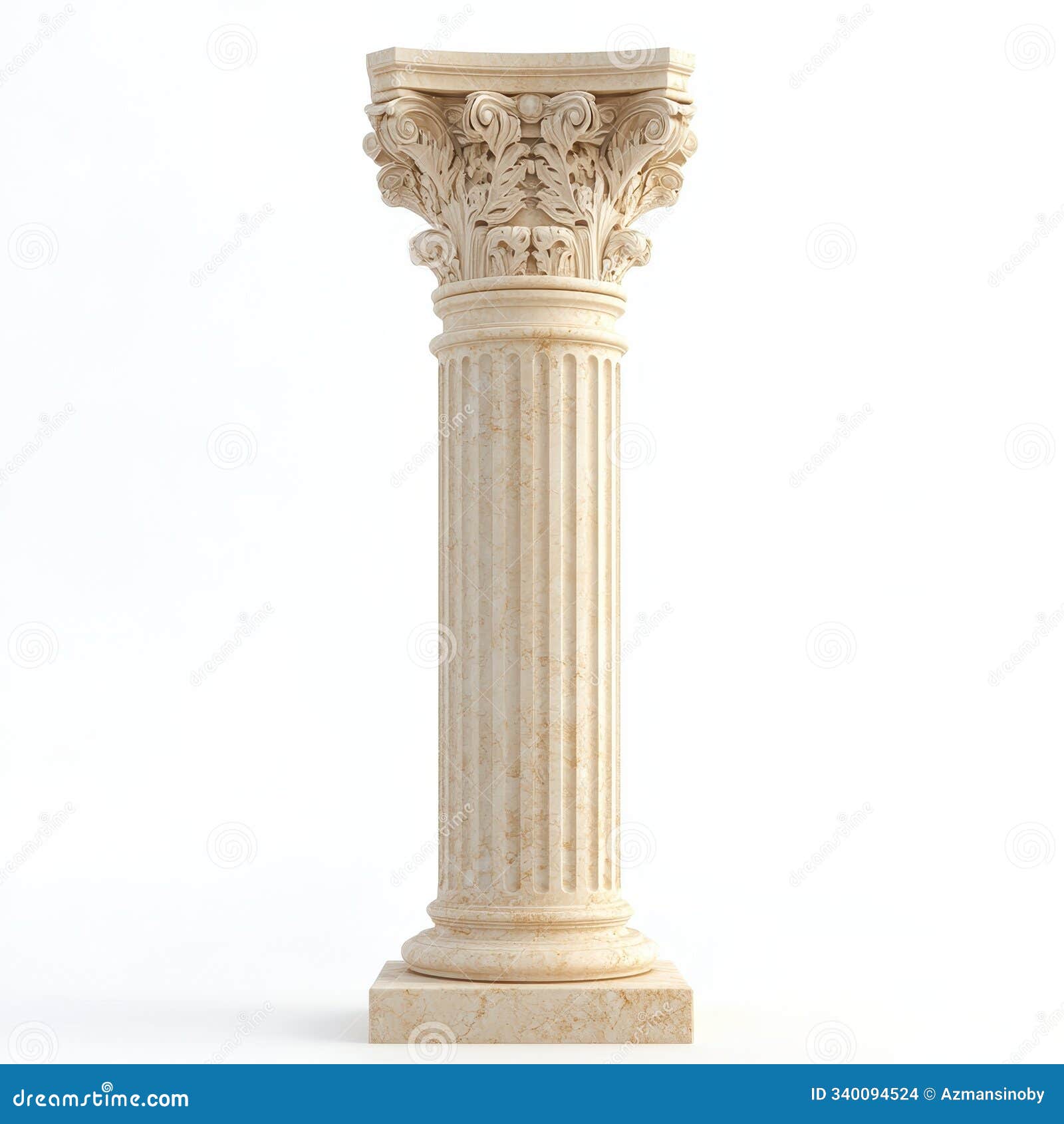 A Detailed Classical Column with Ornate Capital and Fluted Shaft ...