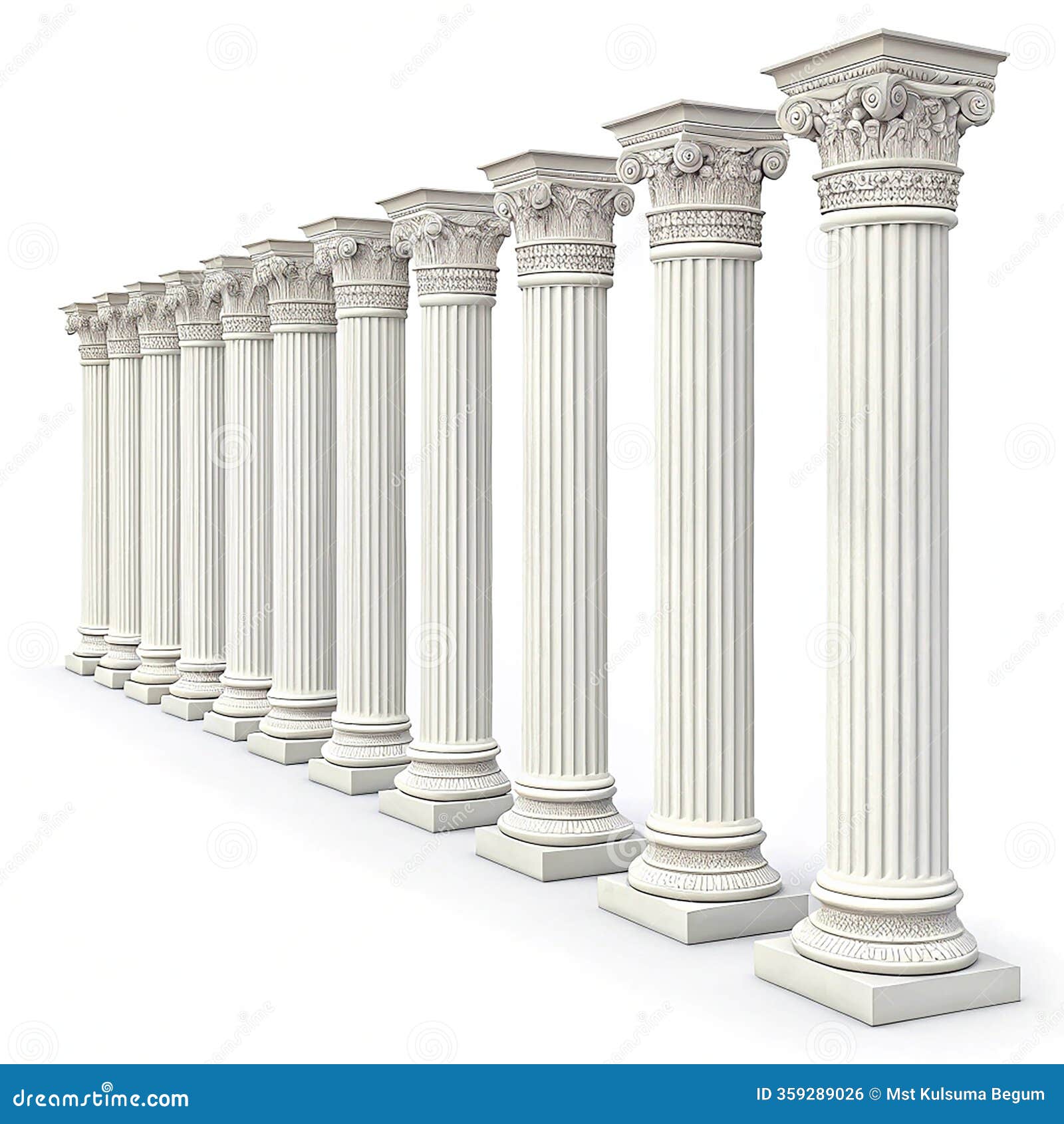 Detailed Classical Columns Set for Architecture Mockup Stock ...