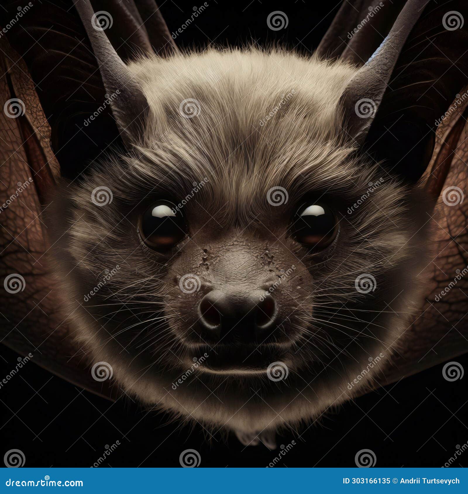 Close-up of a Bat Face, AI Generated Stock Image - Image of skin, hair ...