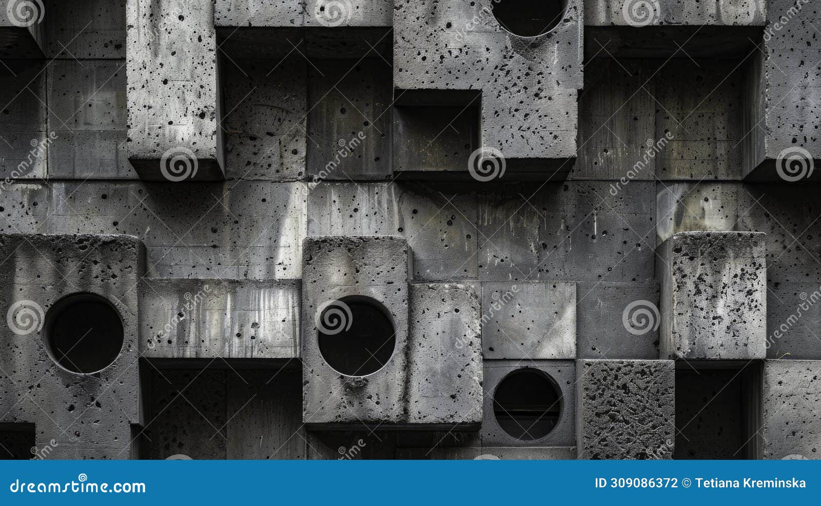 A Detailed Close-up of a Brutalist Facade with Concrete Textures and ...