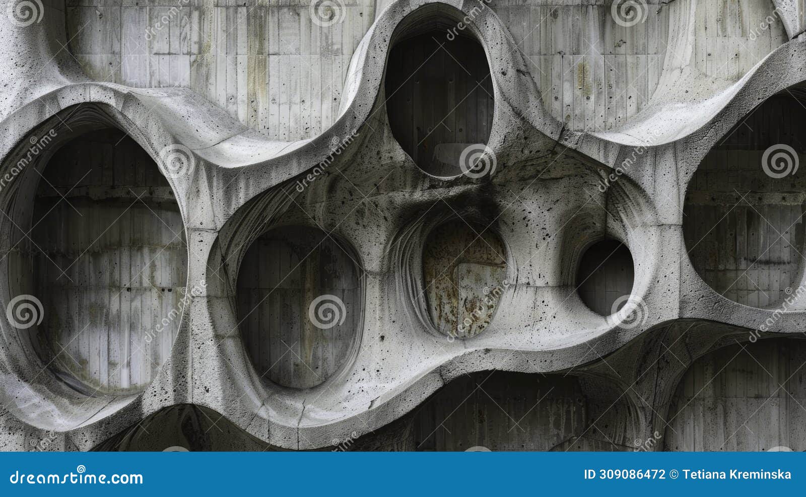 A Detailed Close-up of a Brutalist Facade with Concrete Textures and ...