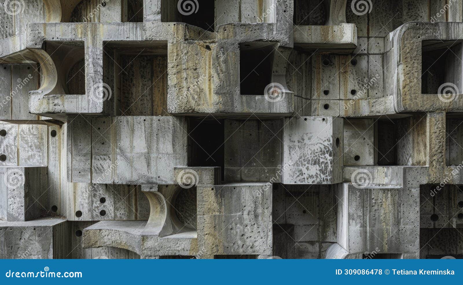 A Detailed Close-up of a Brutalist Facade with Concrete Textures and ...
