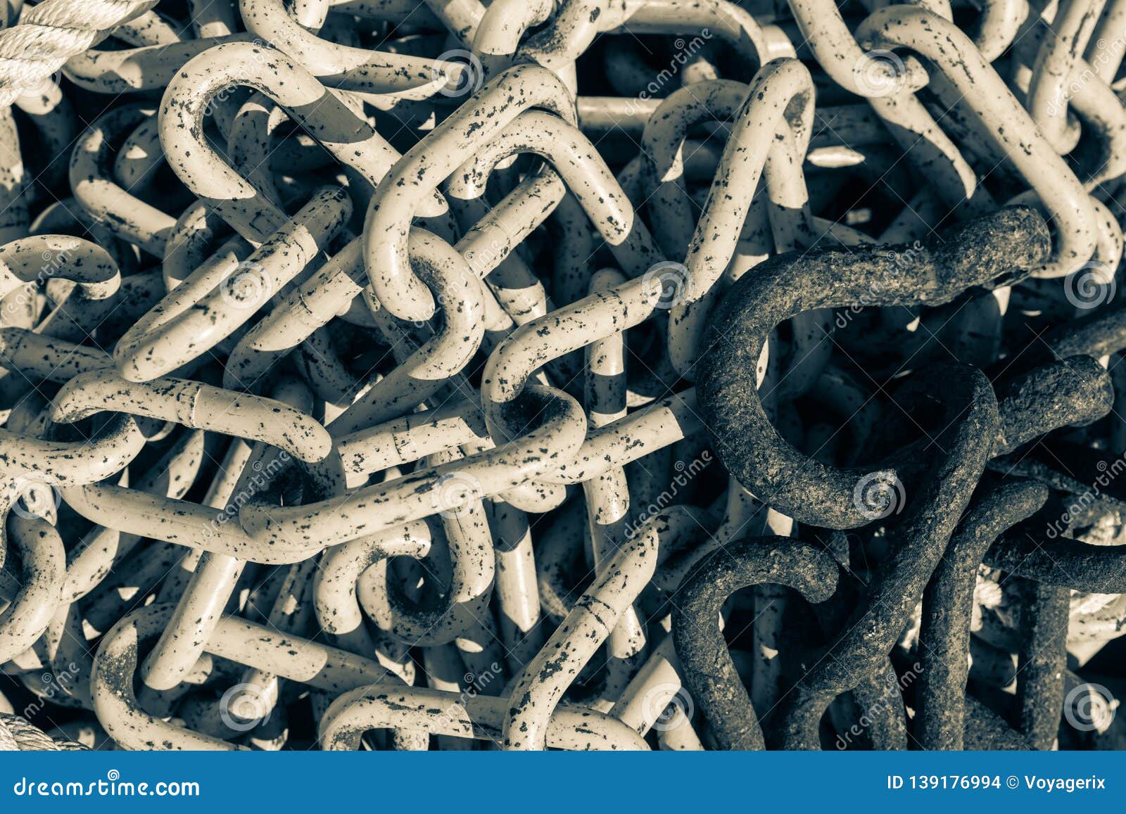 Detailed Close Up of Chains Stack and Ropes Stock Photo - Image of ...