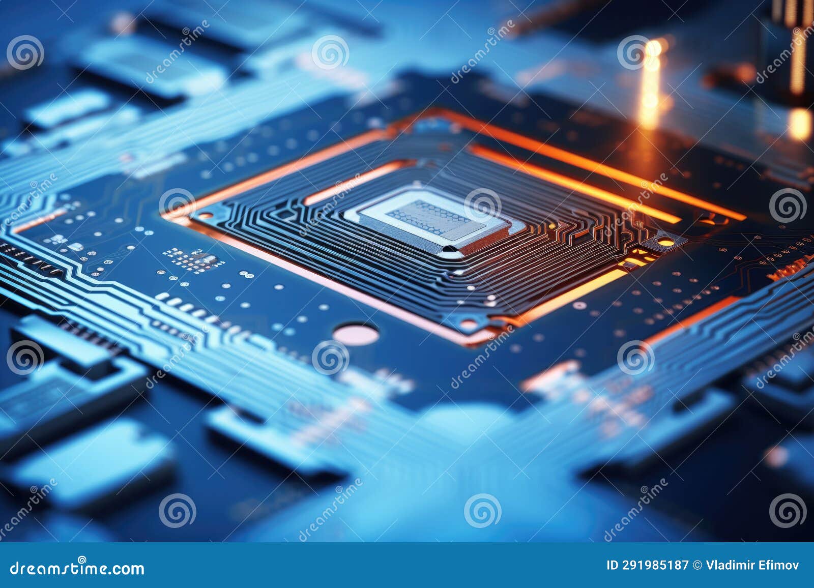 Detailed Close-up of Computer Motherboard. this Image Can Be Used To ...