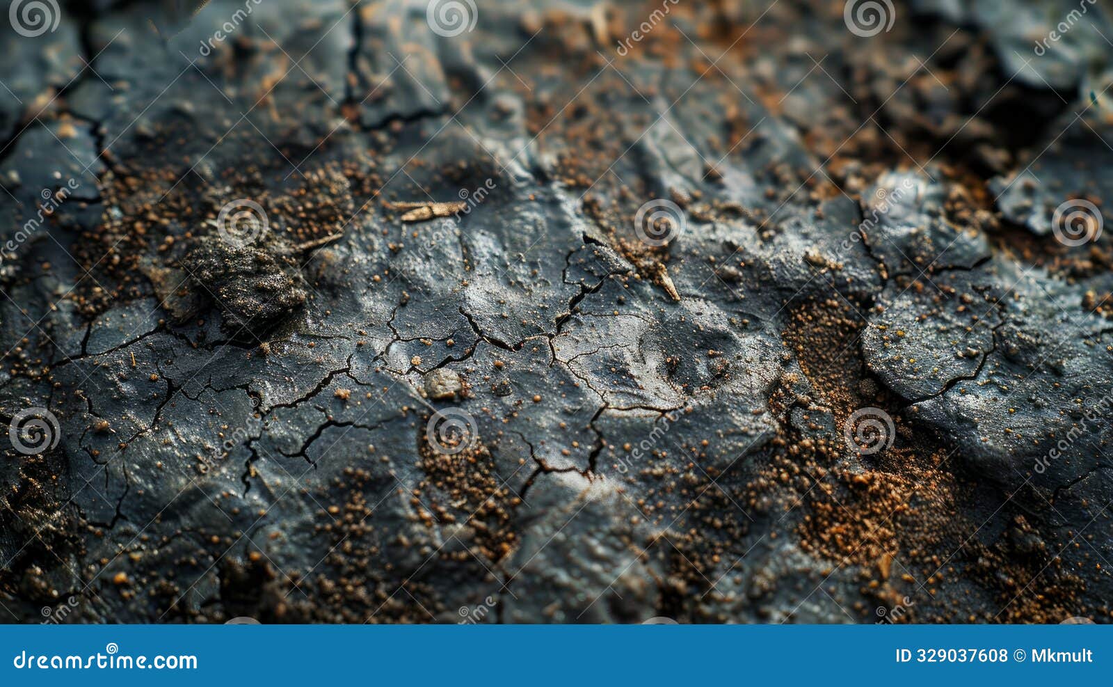 Detailed Close-up of Damp Soil Texture with Cracks and Particles in ...