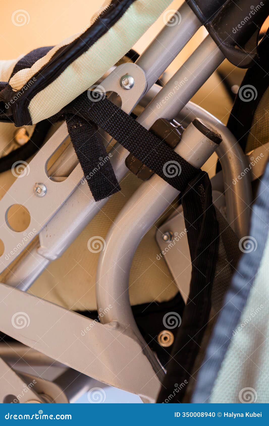 Detailed Close-Up of a Folding Stroller Frame Mechanism Stock Photo ...