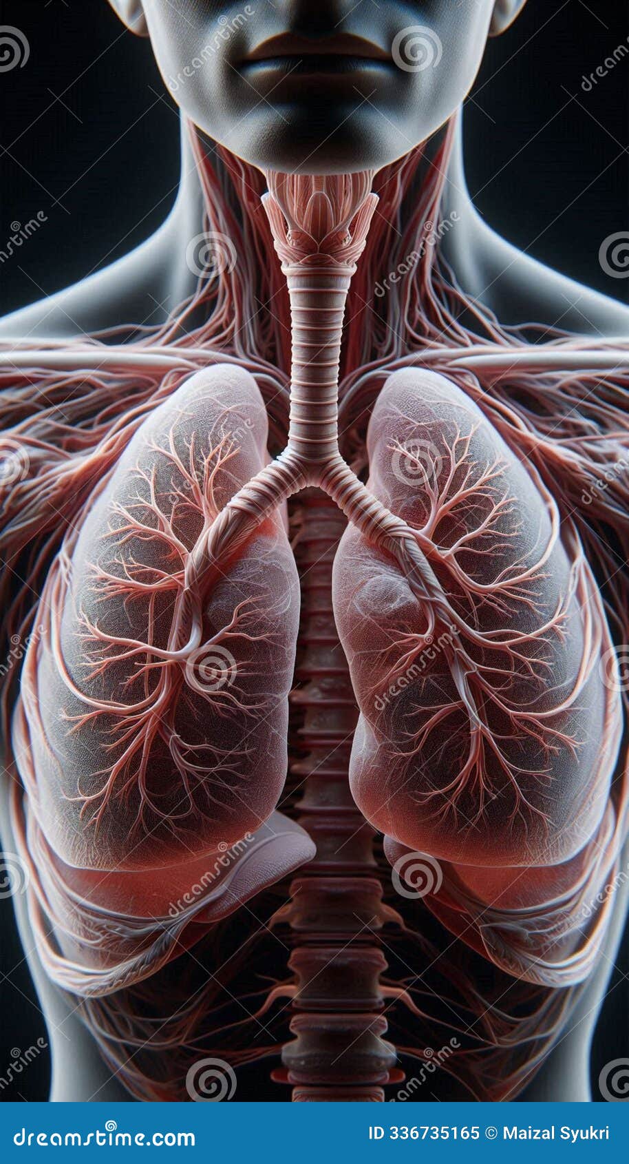 A Detailed Close-Up of the Human Lungs Stock Illustration ...