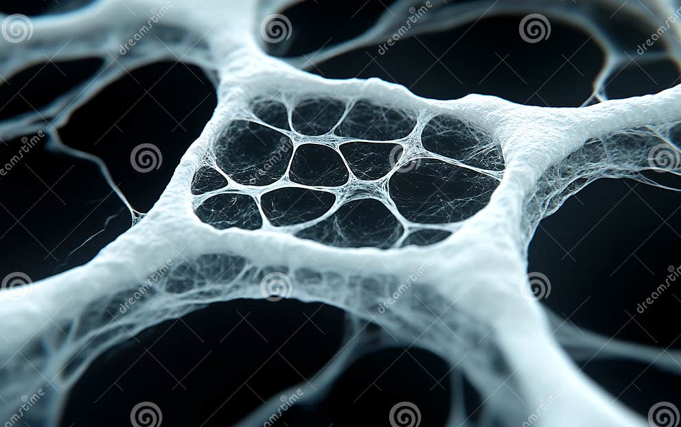 Detailed Close-up of Intricate White Cellular Structure with Net-like ...