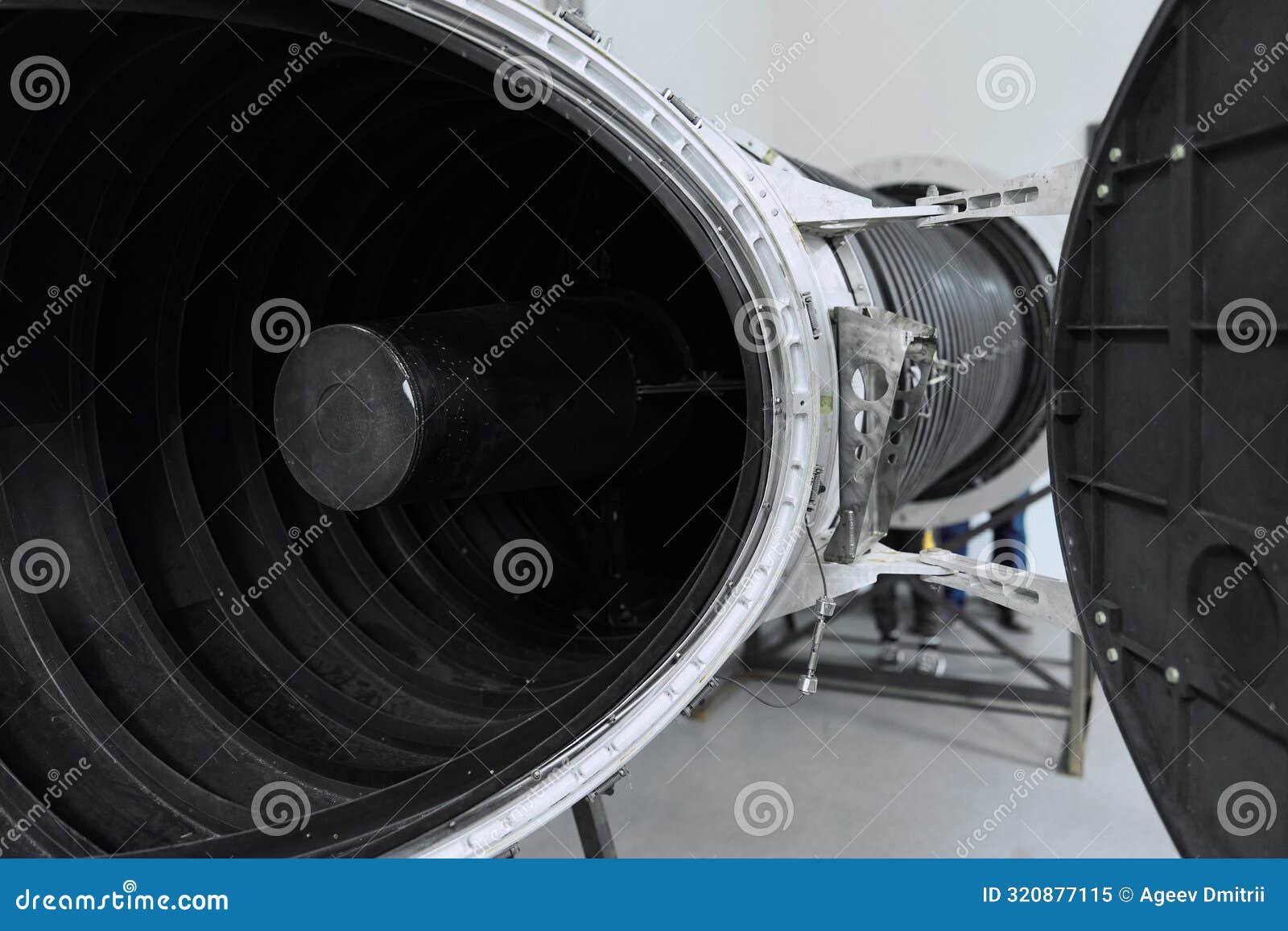 Powerful Closeup of a Jet Engine with Exhaust Pipe, Showcasing the ...