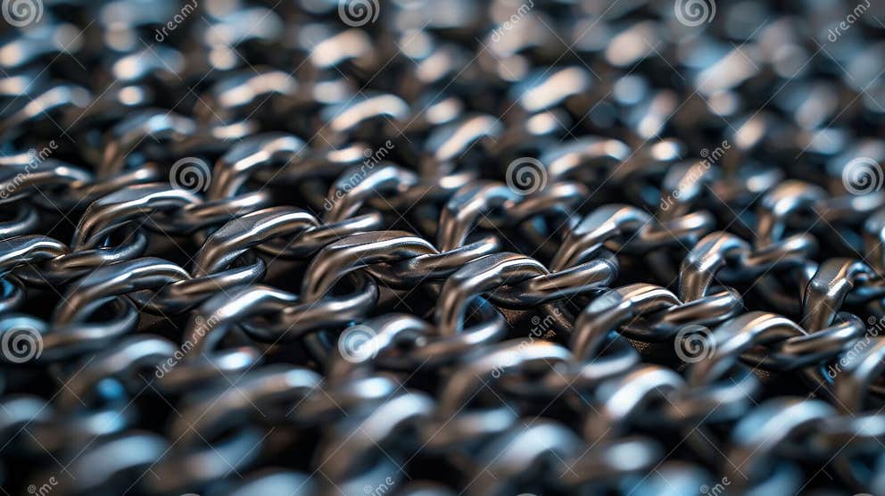 Detailed Close-Up of Metallic Chainmail Texture for Digital Background ...