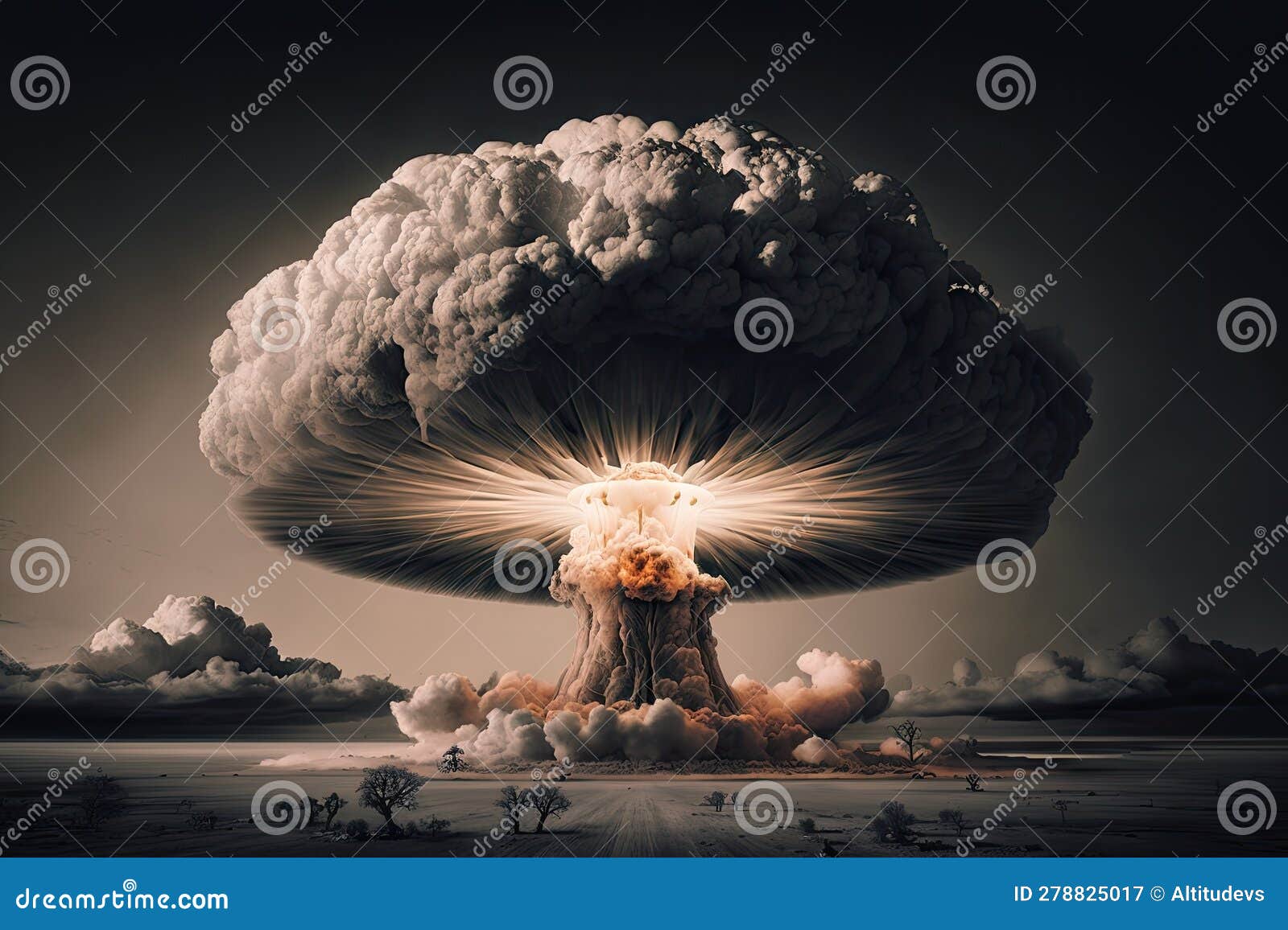 Detailed Close-up of Mushroom Cloud, the Iconic Image of Nuclear ...
