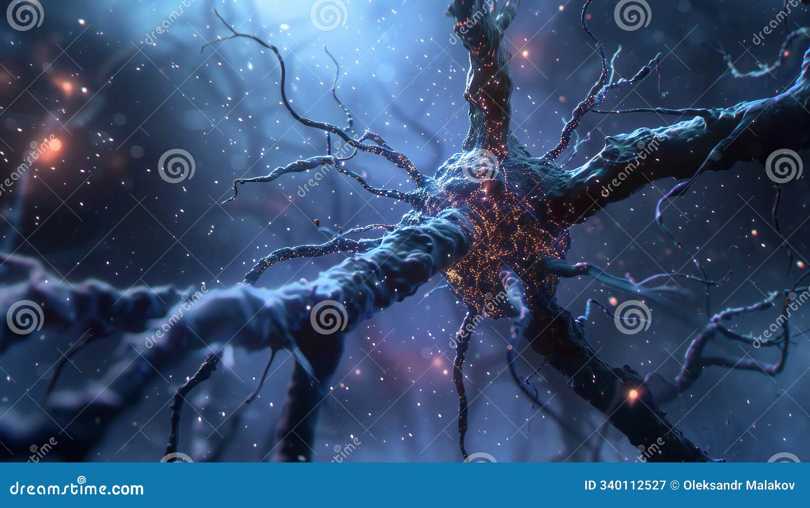 Close-up Of Neuron Cells With Dendrites. Concept For Neurology, Brain ...