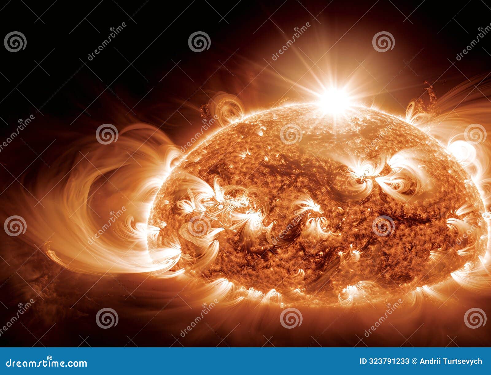 Detailed Close-Up of the Suns Intense Solar Flares and Plasma Activity ...