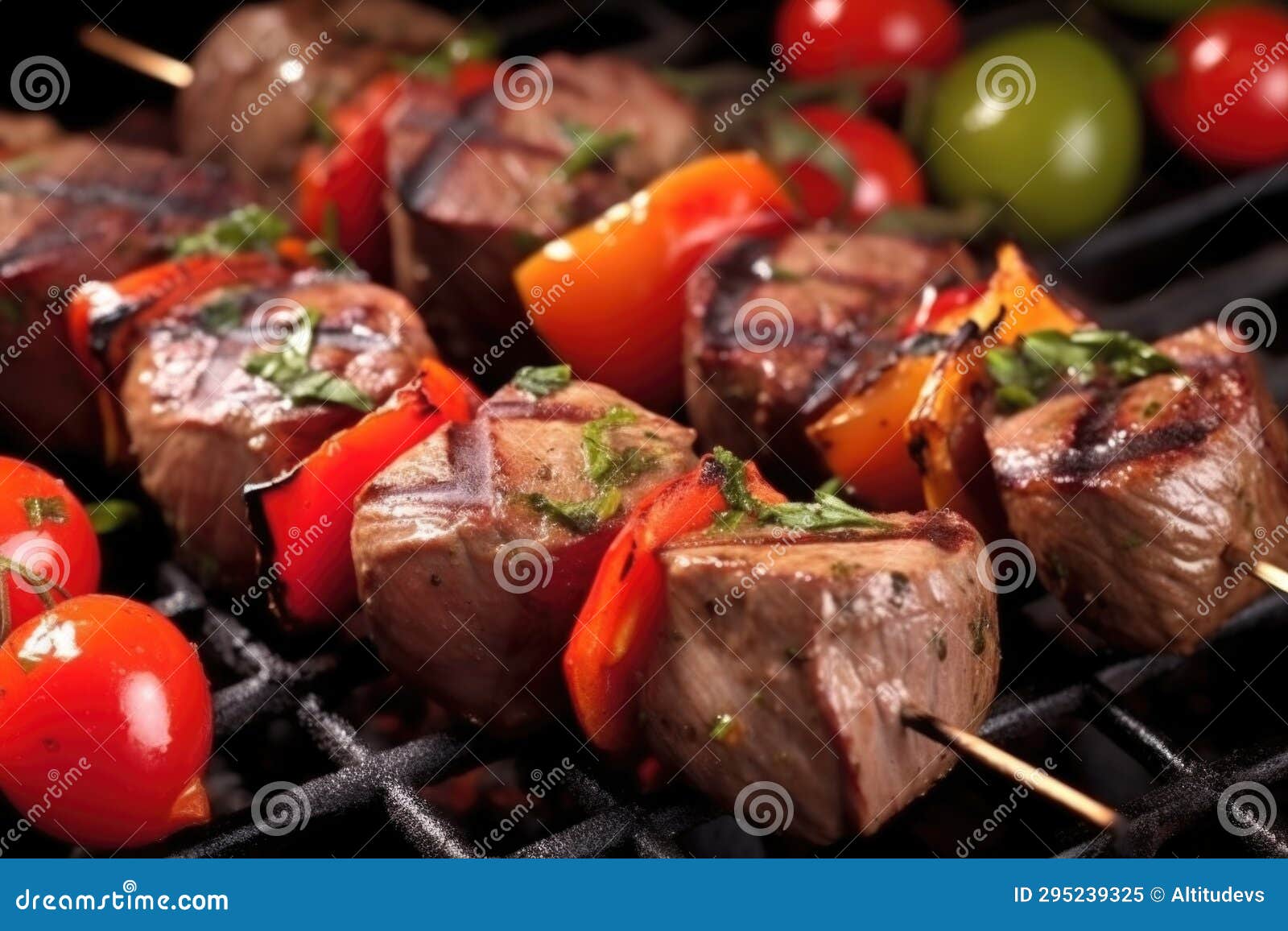 Detailed Close-up of Tender Grilled Lamb Chunks Stock Image - Image of ...