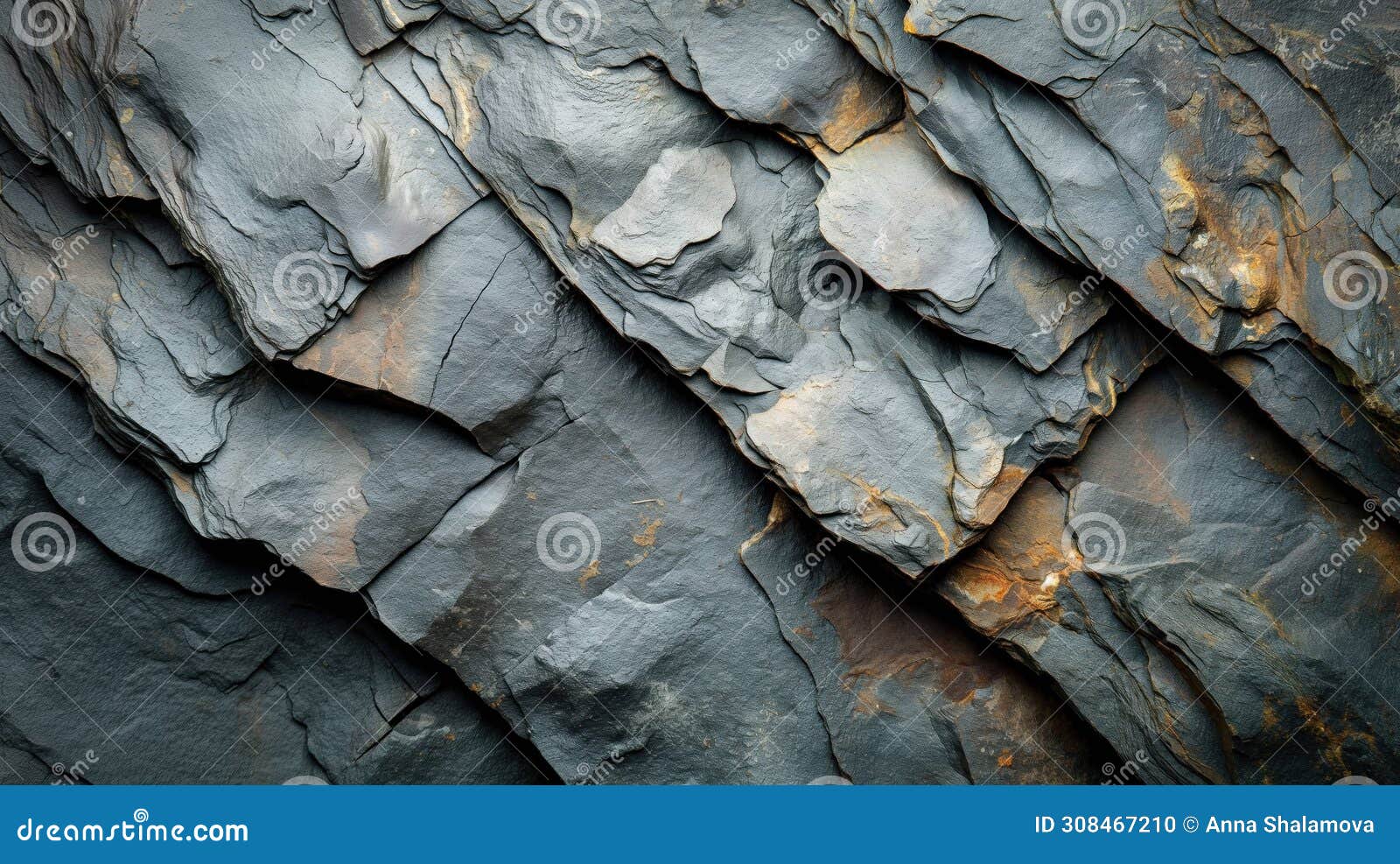 "Detailed Close-Up of Textured Slate Rock Surface with Natural Layers ...