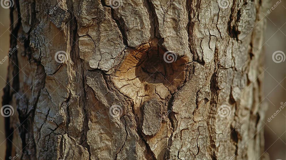 Detailed Close Up of Tree Bark Texture and Knot Stock Illustration ...