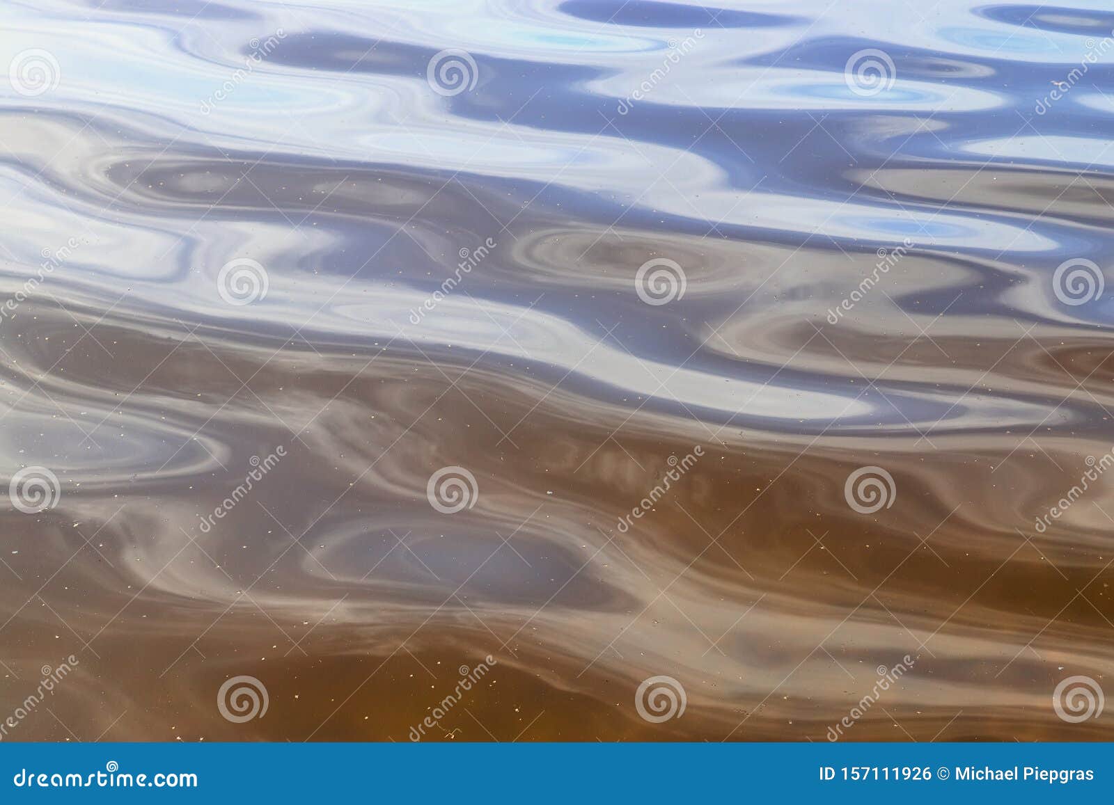 Detailed Close Up View On Water Surface With Reflection Sunlight At The ...