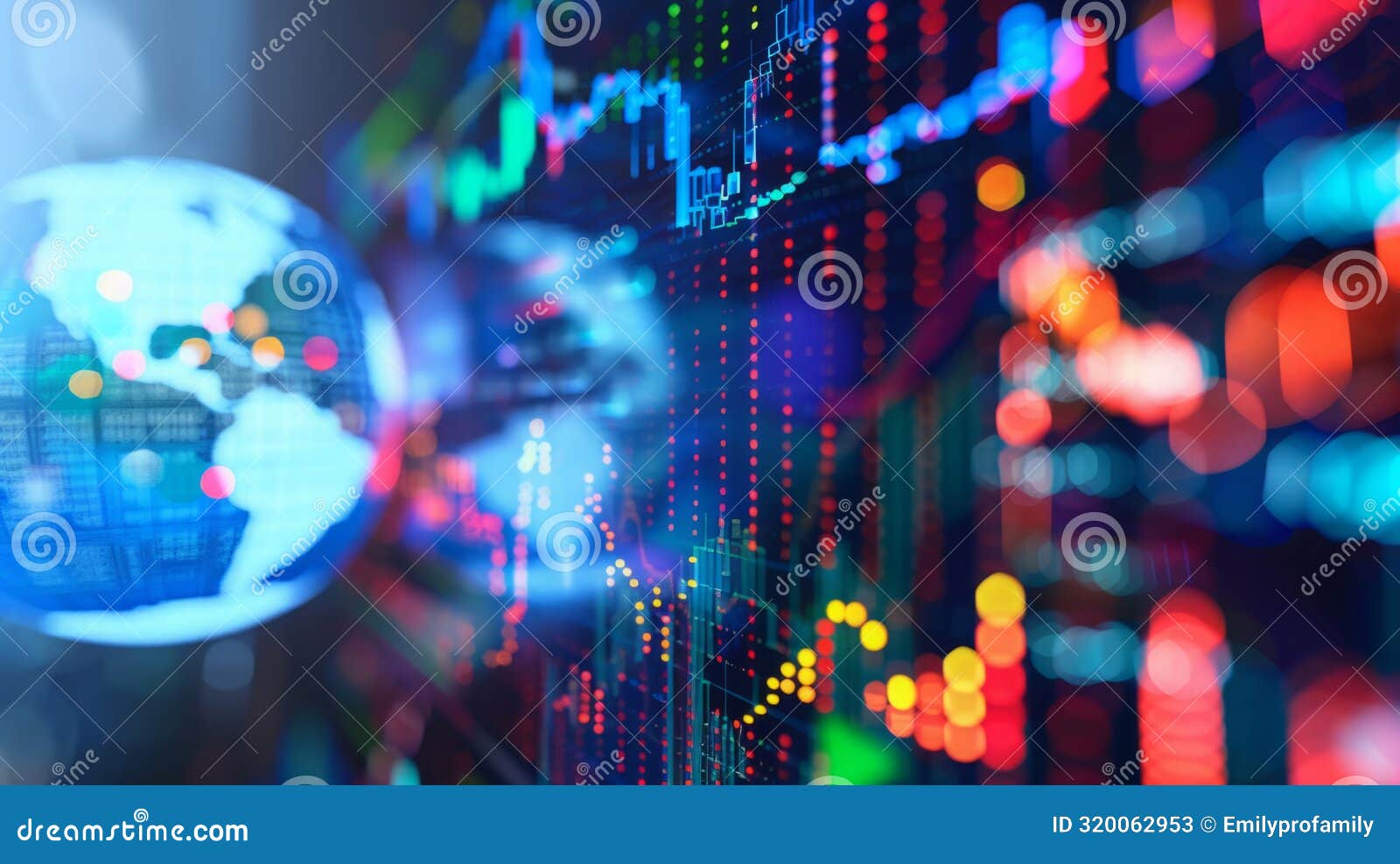 Close Up of World Map on Computer Screen Stock Image - Image of ...