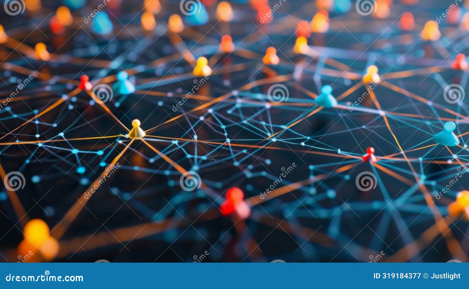 A Detailed Closeup of Interconnected Nodes Each One Representing a ...