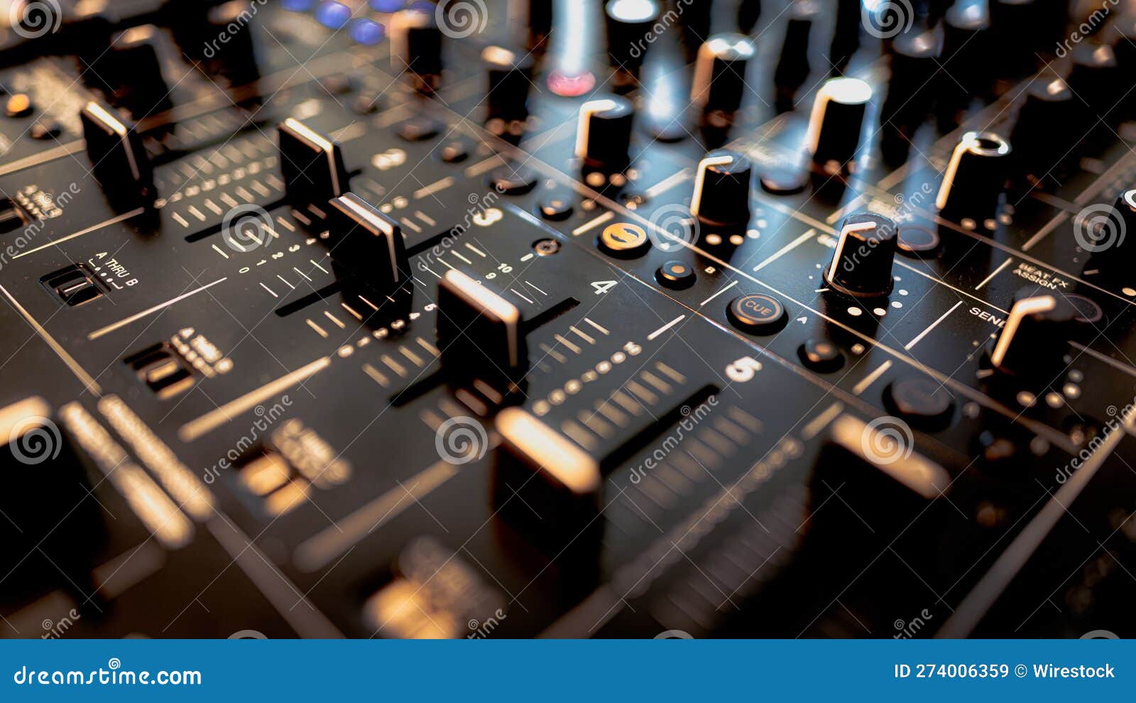 Detailed Closeup of the Knobs and Buttons on a Professional Audio ...