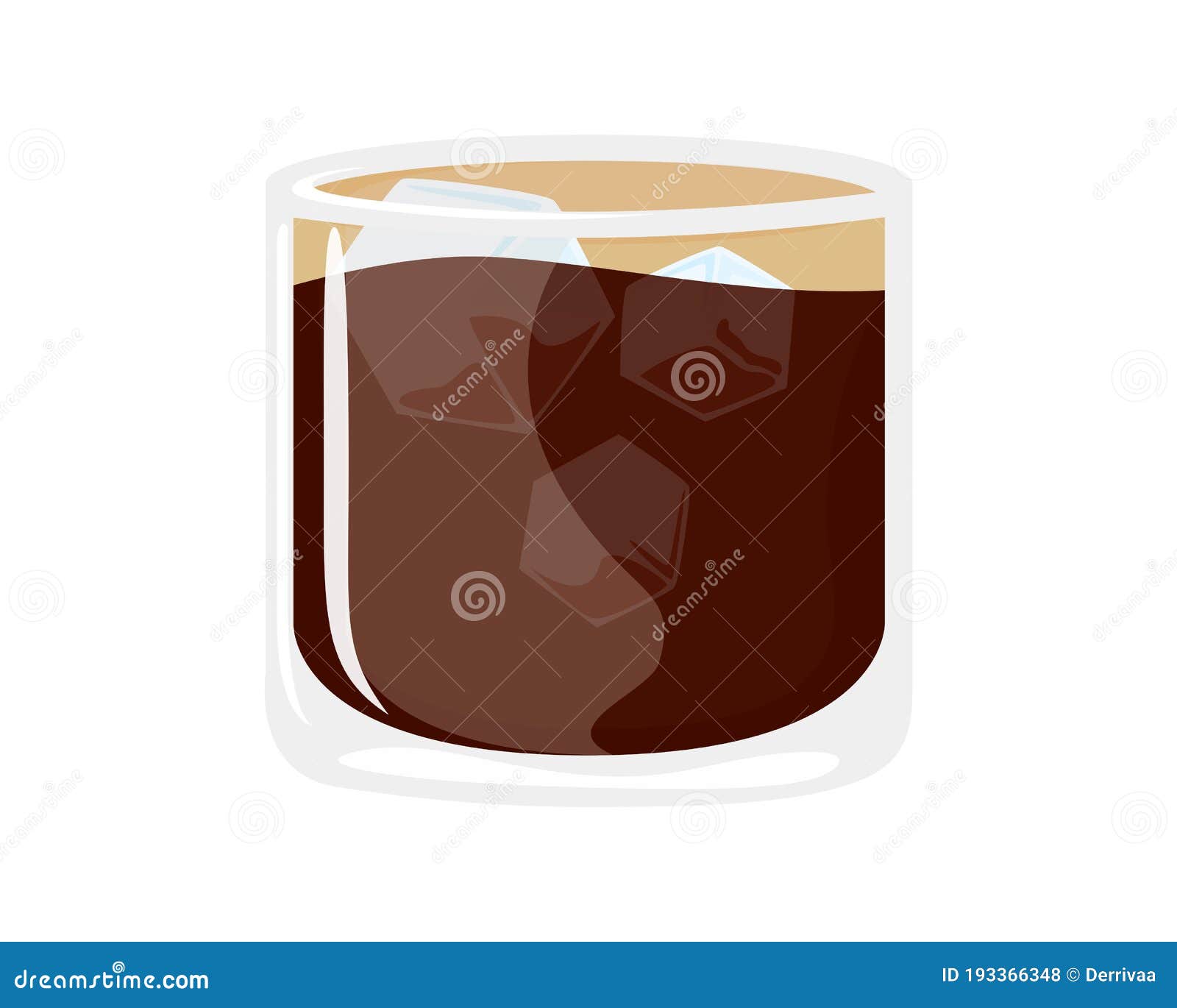 Detailed Cold Brew Together with Glass Illustration Stock Vector ...
