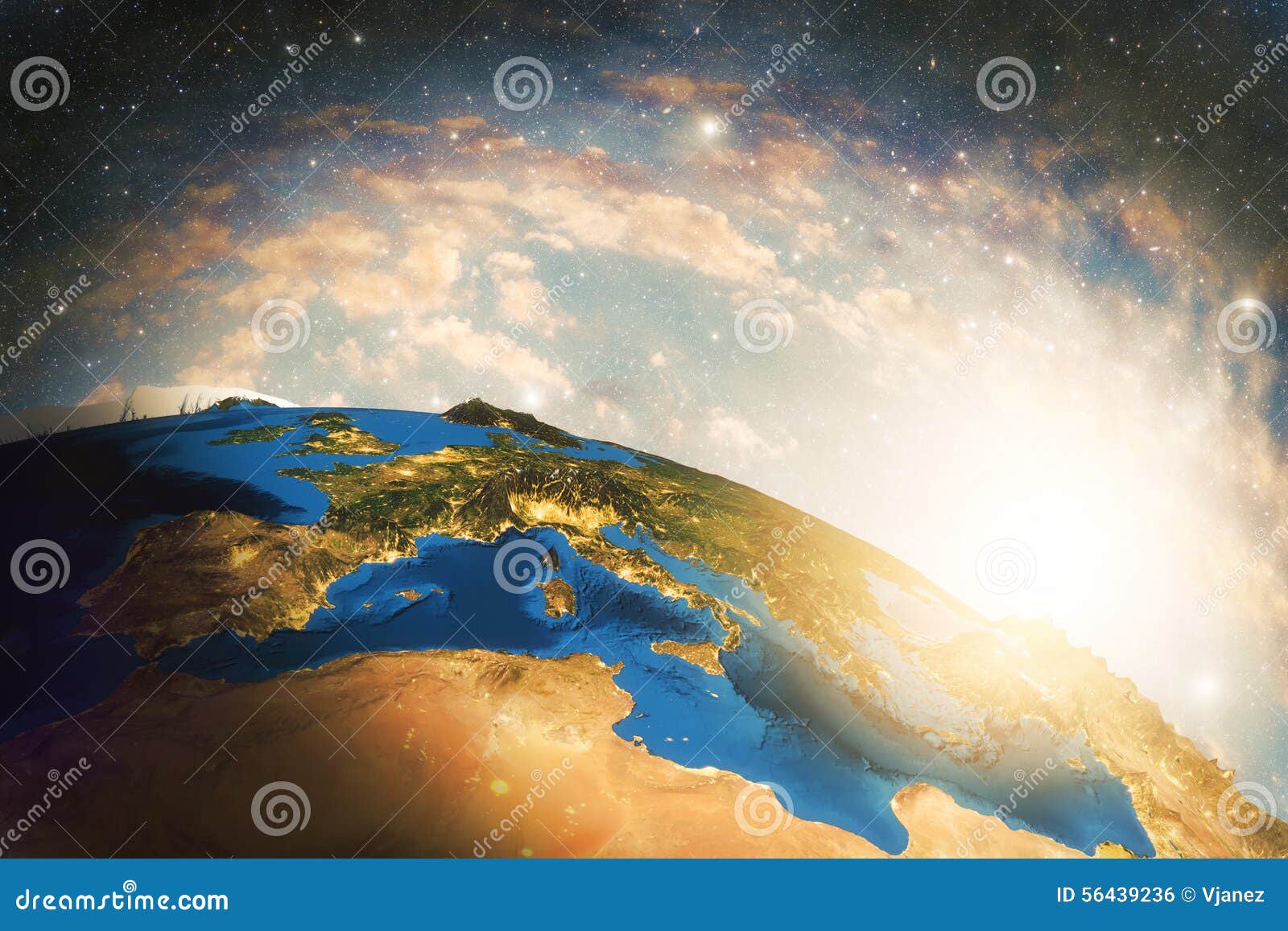 Detailed colorful Earth stock illustration. Illustration of relief ...
