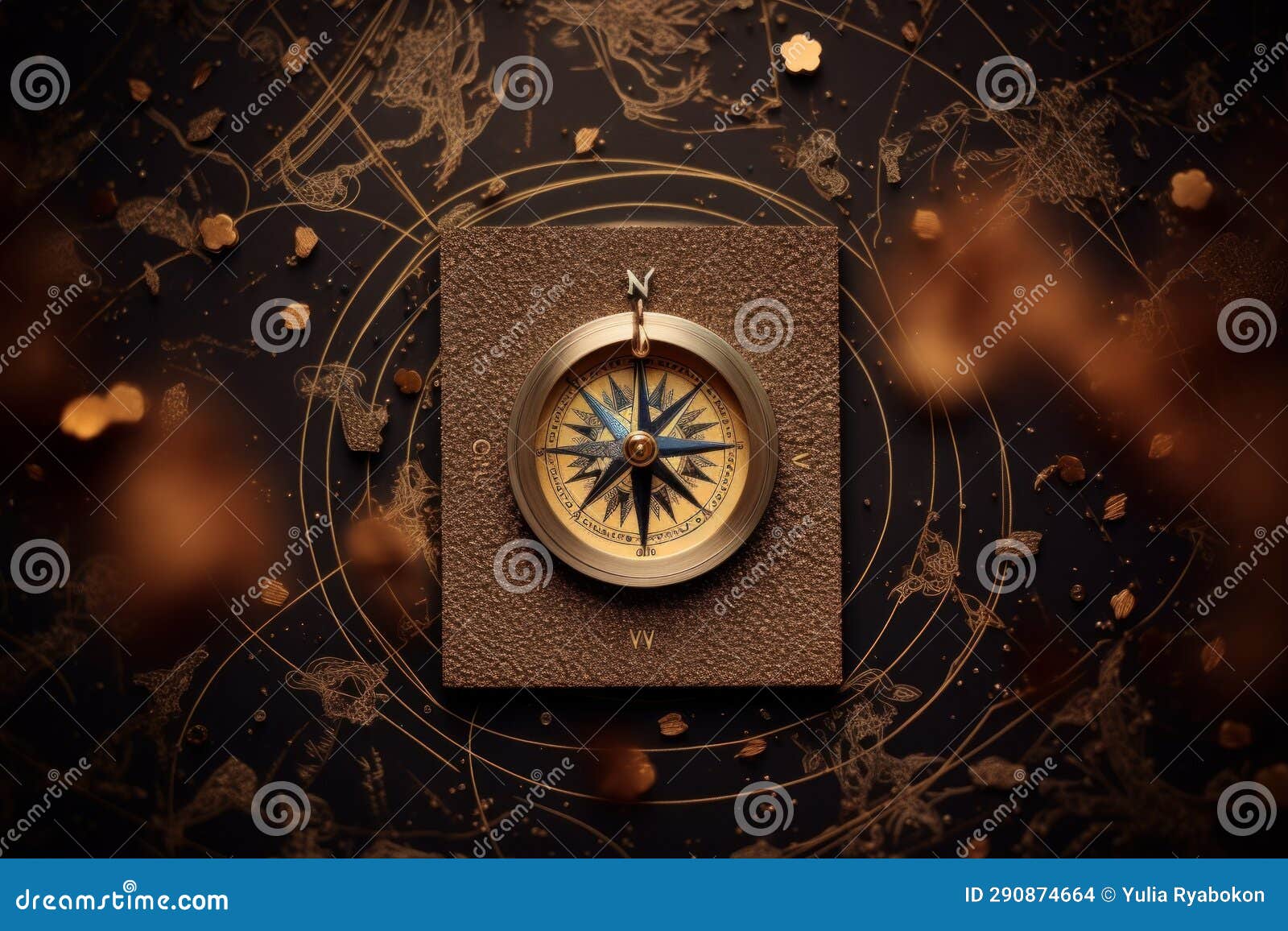 Detailed Compass Mockup Background. Generate Ai Stock Photo - Image of ...