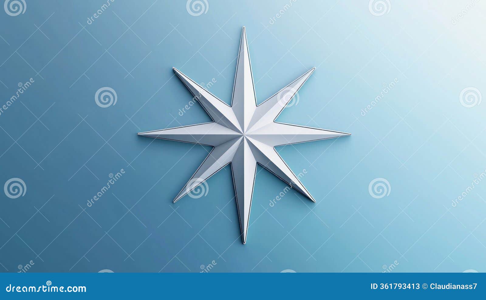 Compass Rose Displayed on a Blue Gradient Background for Navigation ...