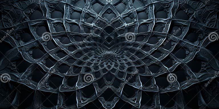 Detailed Computer-generated Design Featuring Complex Patterns and ...