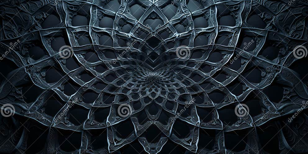 Detailed Computer-generated Design Featuring Complex Patterns and ...