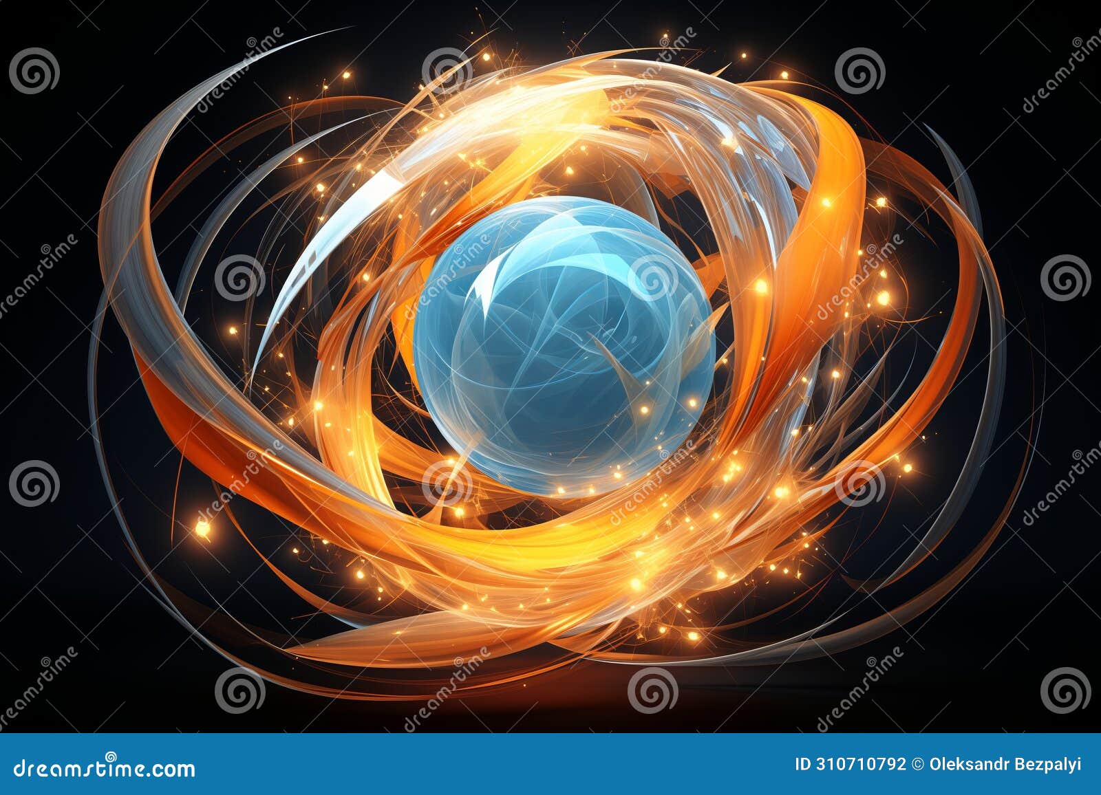 A Detailed Computer Model of an Atom Stock Illustration - Illustration ...