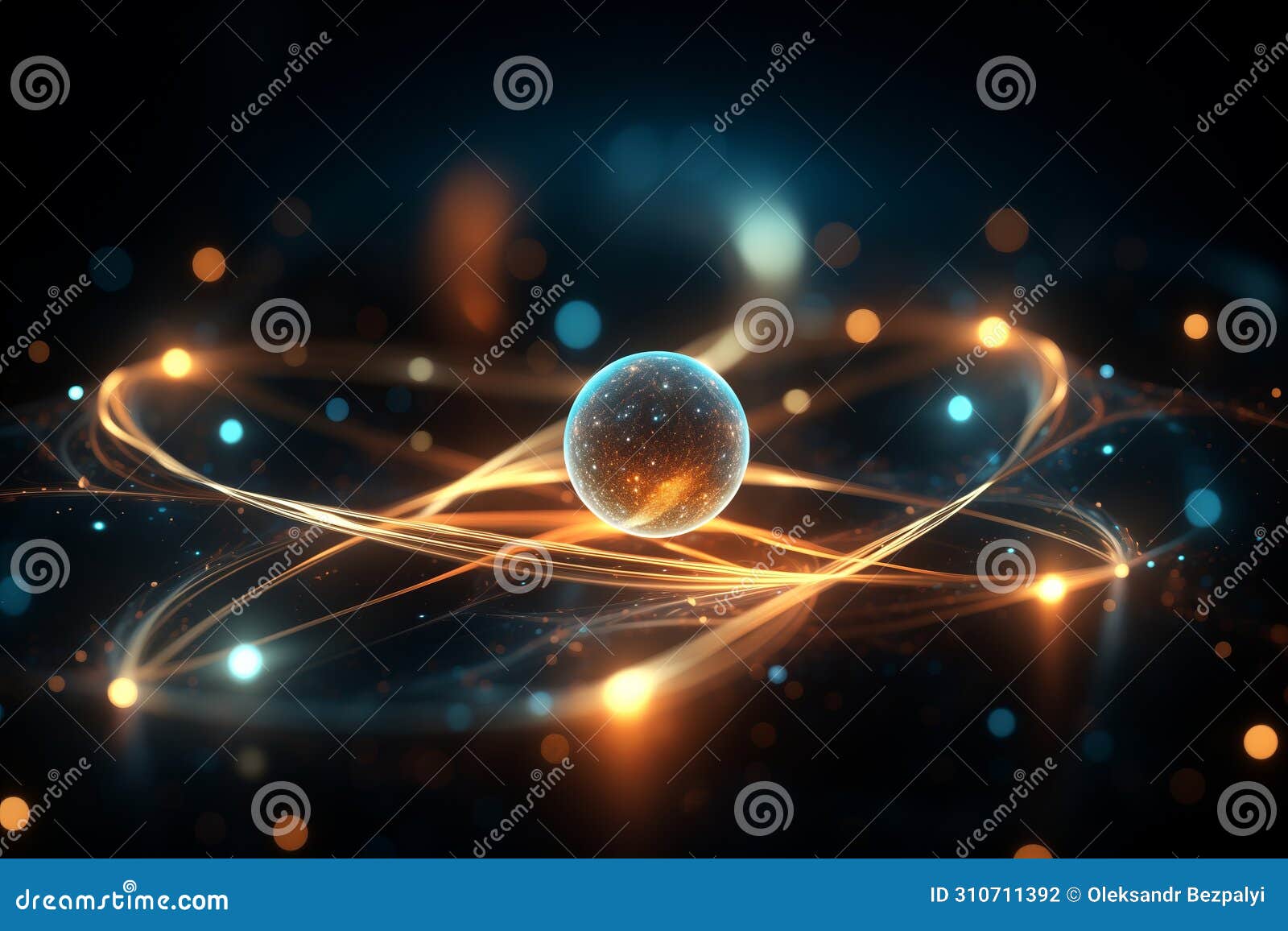 A Detailed Computer Model Of An Atom Stock Photo | CartoonDealer.com ...